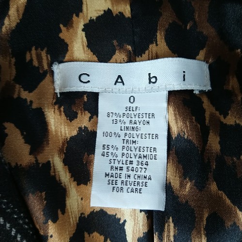 CAbi Black Joey Jacket Blazer Pin Stripes Leopard Lining #364 Size 0 | eBay