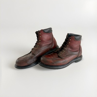 Red Wing 202 Work Boots Size Men’s 12 D - Vintage Moc Toe Brown Leather ...