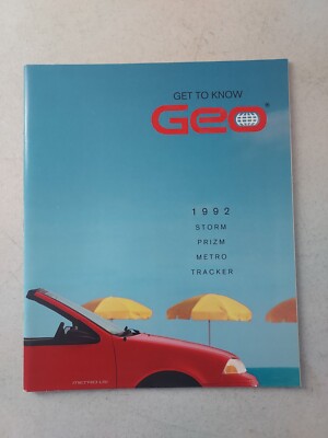 vintage 1992 Geo Models Strom Prizm Metro Tracker Car Brochure 9"x11 ...