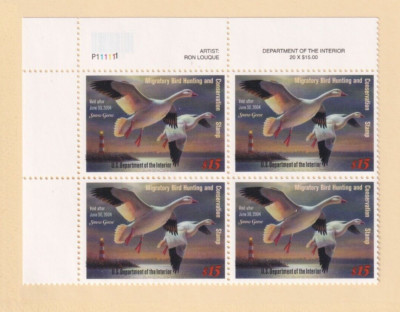 U.S. Sc #RW70 $15 Snow Geese Federal Duck Stamp, PB/4 (F32793) | eBay