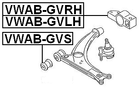 Rear Arm Bushing Right Front Arm Febest VWAB-GVRH Oem 1K0199232J | eBay