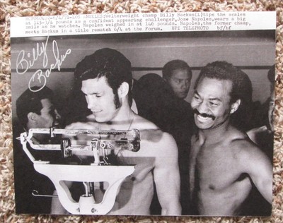 VINTAGE BILLY BACKUS AUTOGRAPH SIGNED BOXING PHOTO PRO BOXING GREAT ...