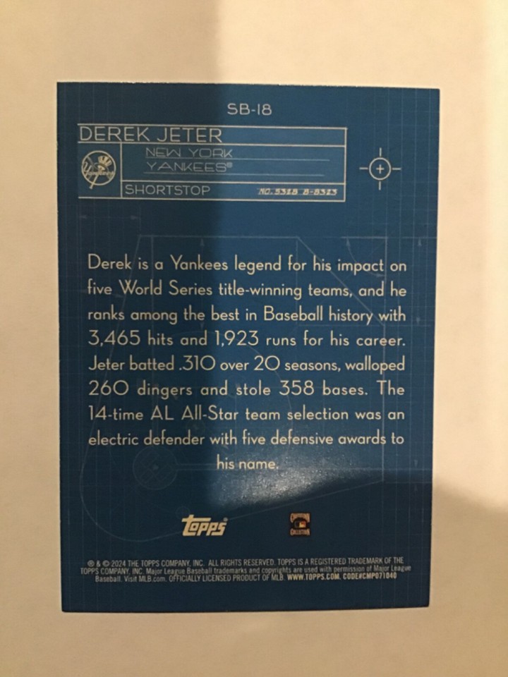 Derek Jeter 2024 Topps Series 1 Superstar Blueprint New York Yankees # ...
