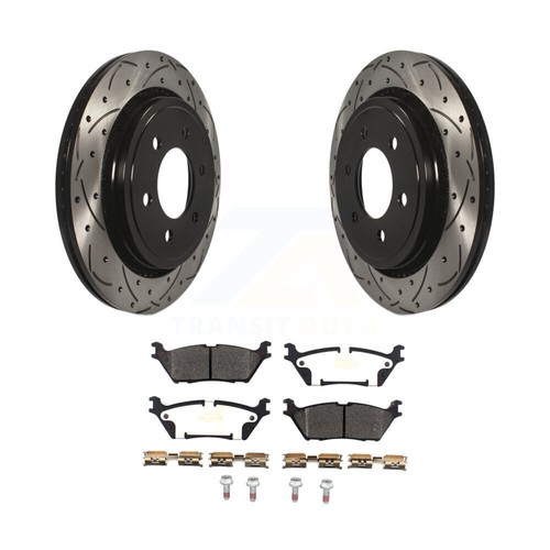 Transit Auto Rear Coated Drilled Slot Disc Brake Rotor & Semi-Metallic ...