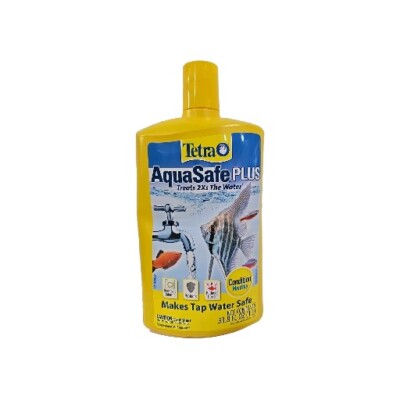 Tetra AquaSafe Plus Water Conditioner & Dechlorinator, 33.8 oz Makes ...