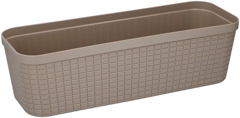 49cm Troughs Set of 3 Plastic Planters Window Box Balcony Plant Pot ...