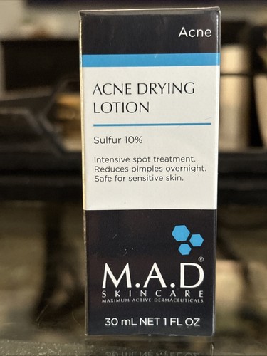 M.A.D SKINCARE Acne Drying Lotion 10% Brand New In Sealed Box 30 ml EXP ...