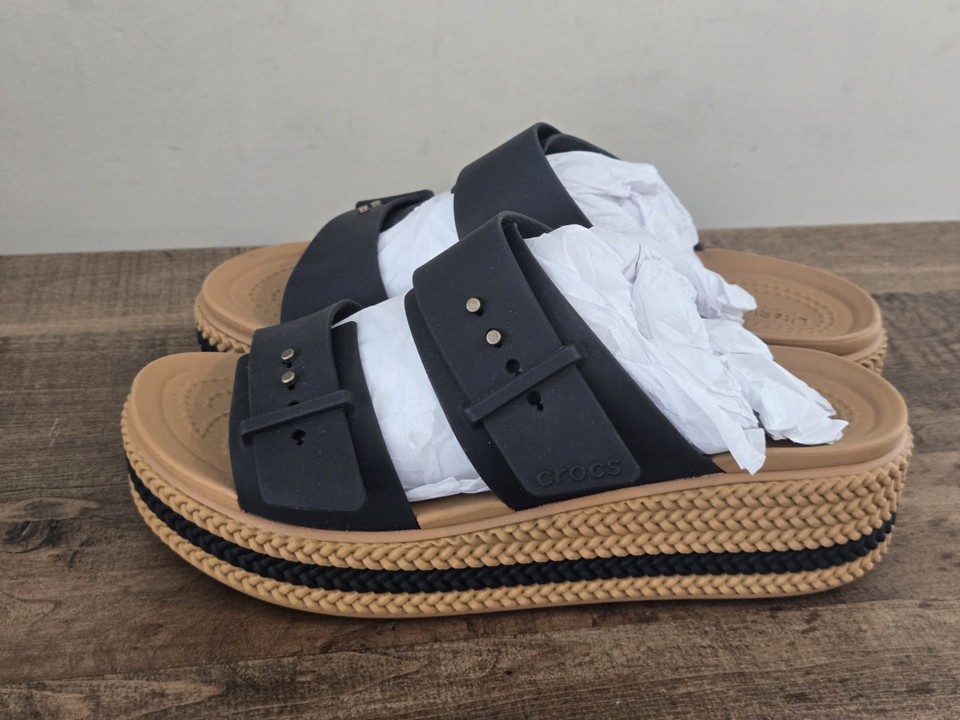 Crocs Brooklyn Woven Buckle 209978-001 Sandals Womens Size 7 Black ...