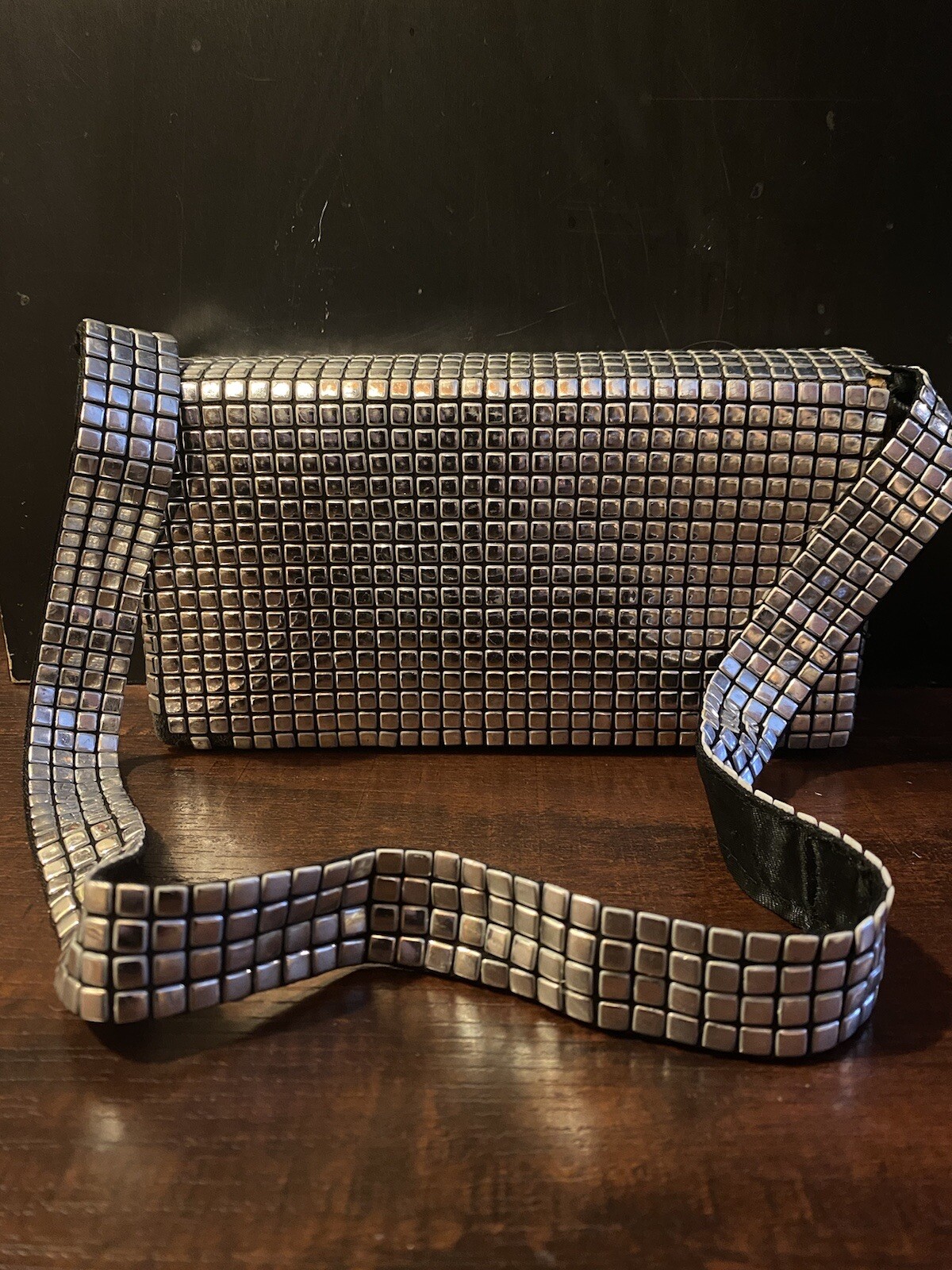 Mirror Bag vintage. 1960’s Rare Find Satin Lined Strap - Gem