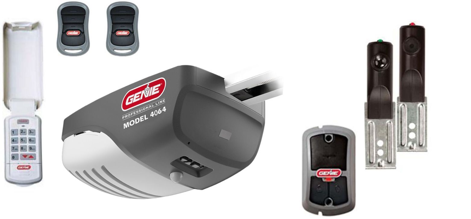 Genie DC 4064 Screw Drive Garage Opener with 7' / 8' Rail 2 Remotes and ...