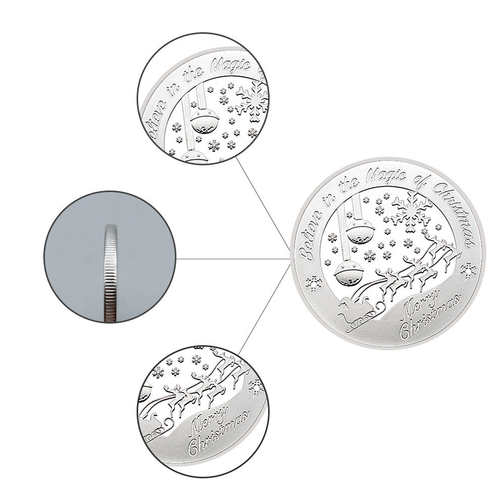 2023 Merry Christmas Challenge Coin Santa Claus Silver Coin Christmas ...