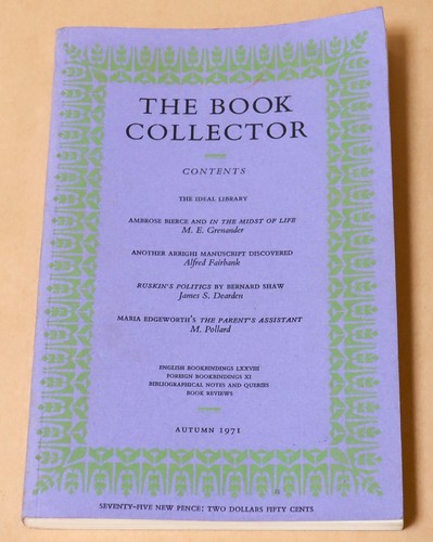 THE BOOK COLLECTOR AUTUMN 1971 PAPERBACK | eBay