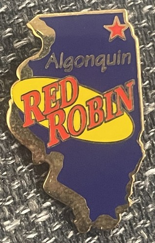 Red Robin Restaurant ALGONQUIN ILLINOIS State Map Outline Pin Rare VHTF ...
