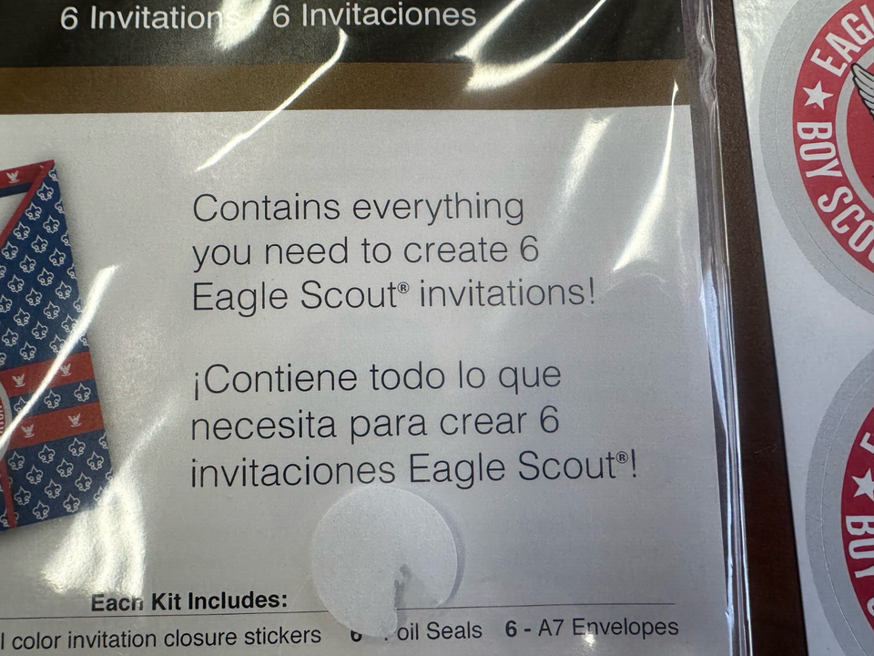 Eagle Scout Invitation Kit new 12 cards stickers Court of Honor ...