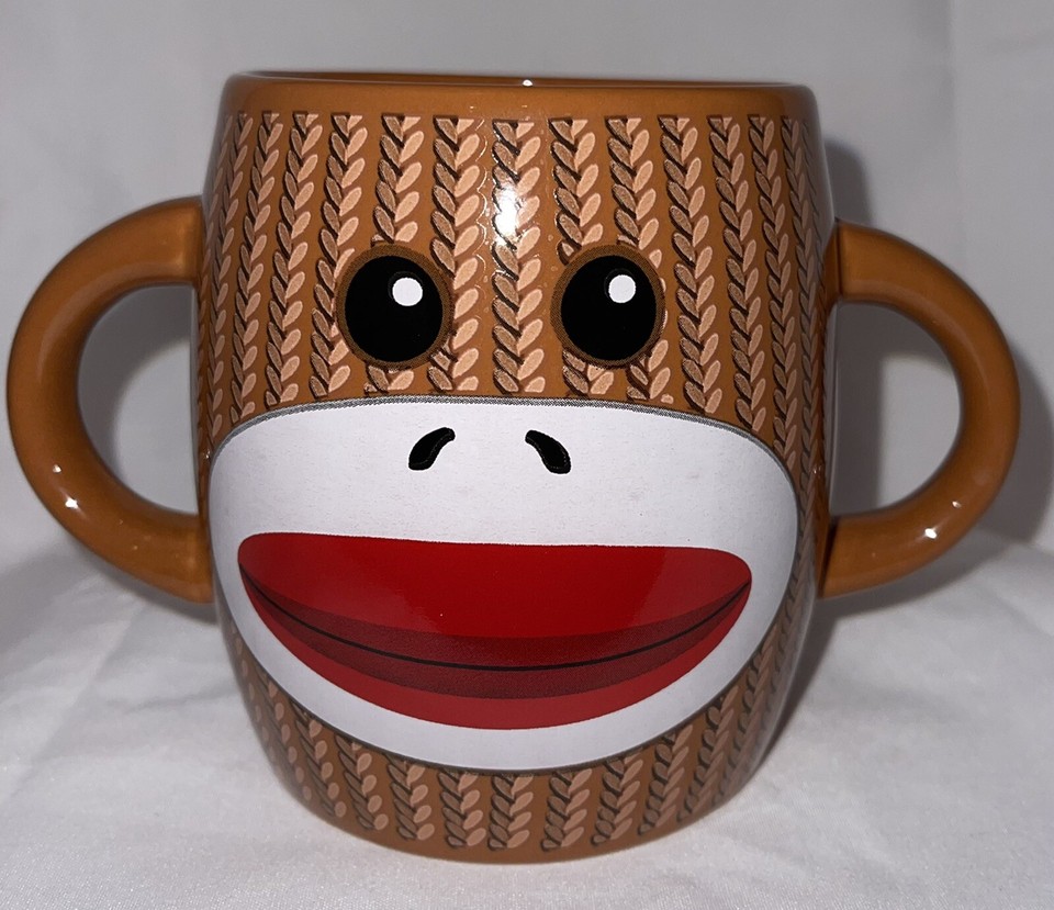 Brown SOCK MONKEY Cup Mug By Galerie 2 Handles | eBay