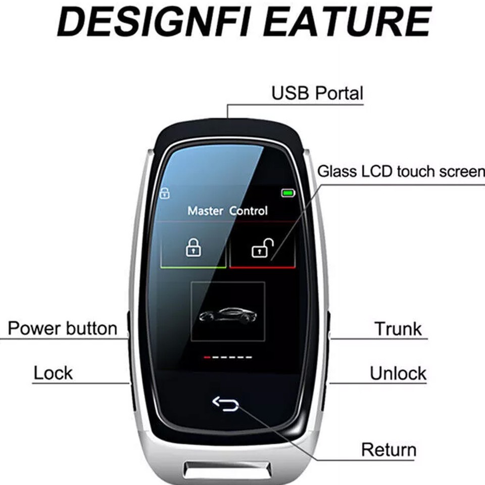 Digital Display Touch Screen Smart LCD Car Key Lock Window Keyless ...