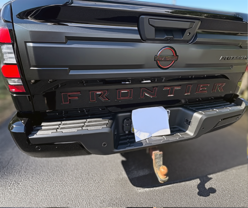 Tailgate Raised Letters for NISSAN FRONTIER 2022 2023 2024 Red Outline ...