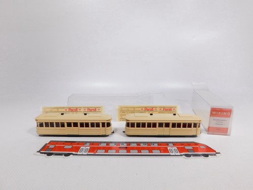 2X Wiking H0 1:100 No 749 Tram Anhänger Veteran Mint + 1X Box #DJ479-0 ...