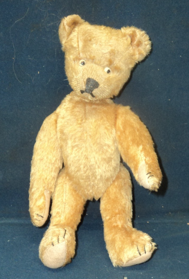 13-Inch Antique Early 20thC Jointed Mohair Teddy Bear w/ side glance ...