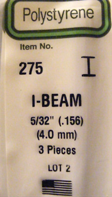 EVERGREEN #275 STYRENE I Beam 3/32" (3) Plain White Pieces | eBay