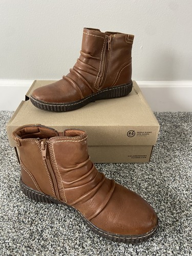 Clark’s Collection Caroline Ruched Ankle Booties Orchid Tan Leather ...