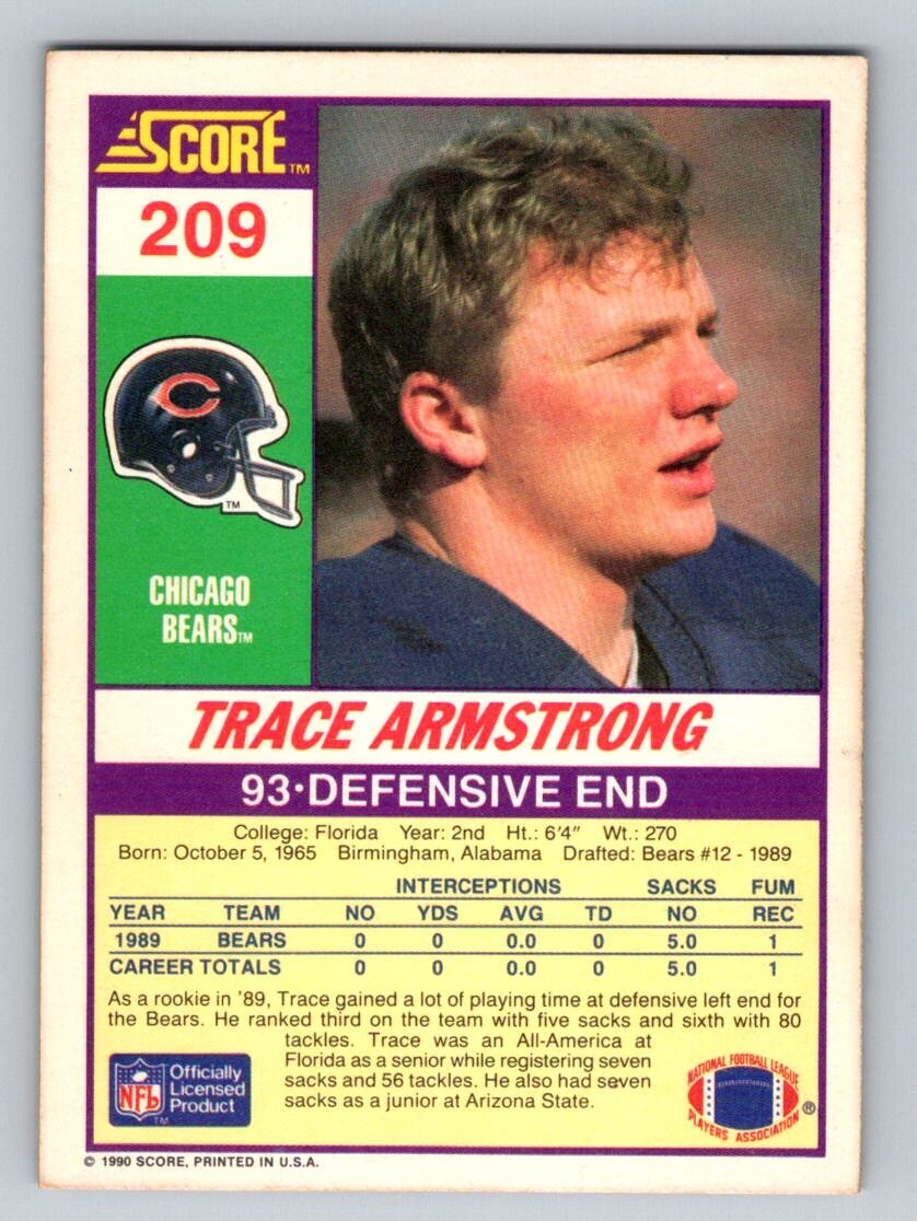 1990 Score - #209 Trace Armstrong for sale online | eBay