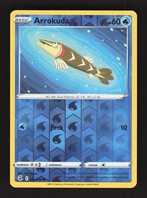 2021 Pokemon Arrokuda 082/264 Reverse Holo Common Fusion Strike | eBay