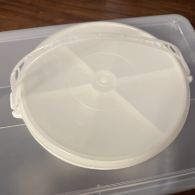 Tupperware #405-9 White Party Susan Veg/Relish Tray with Lid #224-9 and ...