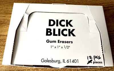 Dick Blick Gum Erasers 1" x 1" x 1/2" Lot Of 12 | eBay
