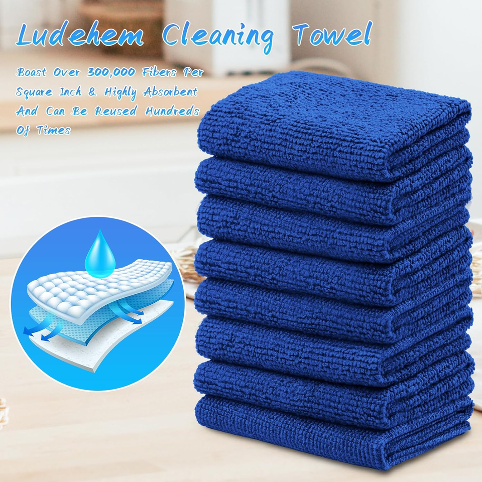 Microfiber Rags in Box -40 Pack Premium Cleaning Cloths Reusable Lint ...
