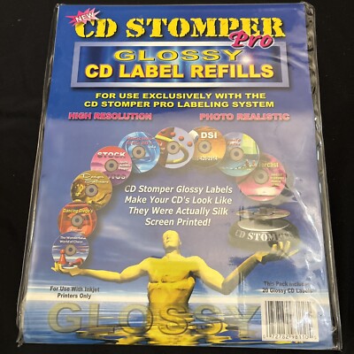 CD STOMPER PRO glossy CD label refills 20 Glossy CD Labels | eBay