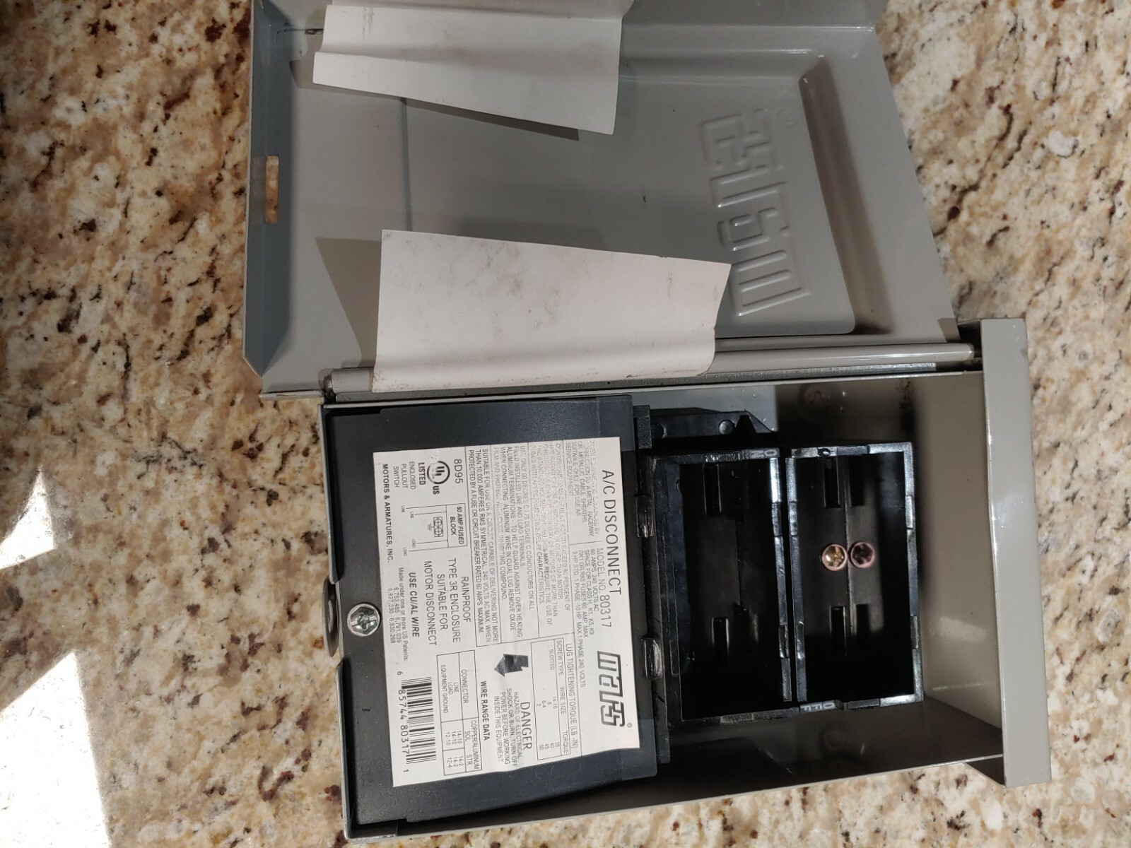 MARS 80317 60A FUSIBLE DISCONNECT SWITCH | eBay