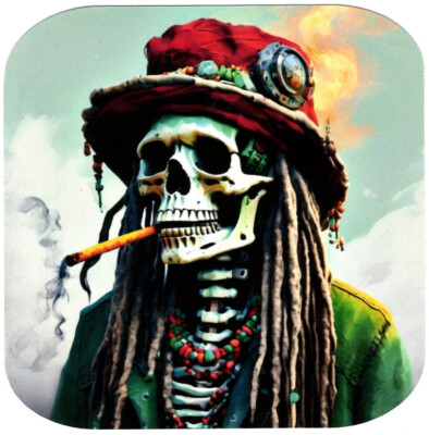 Rasta Skeleton Vinyl Sticker Decal Rastafari Raggae Ska Folk Bob Marley ...