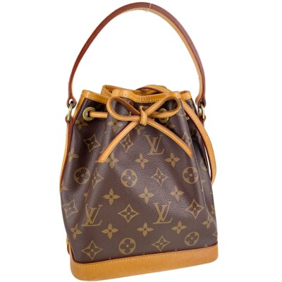 Louis Vuitton Monogram Mini Noe Leather Fabric Brown 2way Handbag 2769 ...