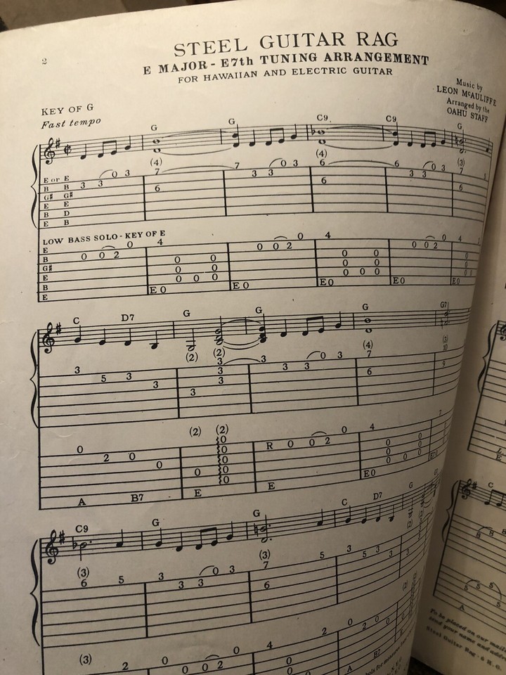 1944 Ragtime sheet music STEEL GUITAR RAG Hawaiian & Electric Guitar | eBay