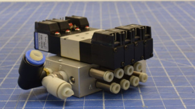 040M5A / MANIFOLD WITH 4 A040-4E2-34W AIR VALVES ATTACHED /KOGANEI | eBay