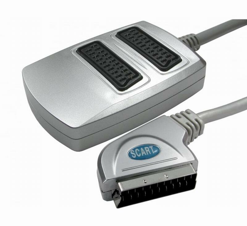 2 Way 3 WAY 5 Way SCART Splitter Box (Switched) with 0.5 Metre Cable ...