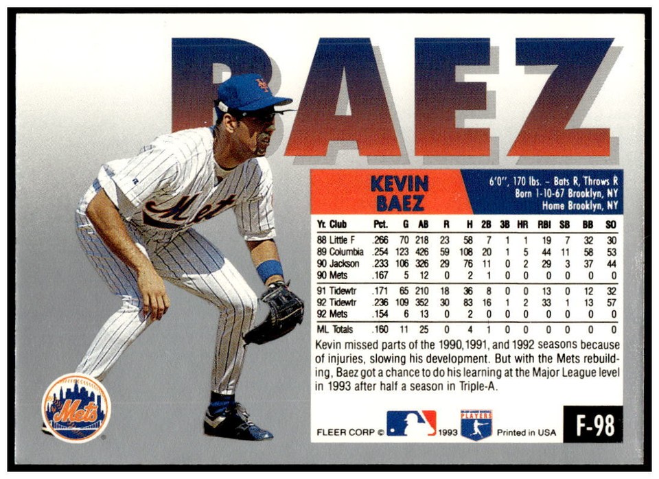 1993 Fleer Final Edition #F-98 Kevin Baez Near mint or better | eBay