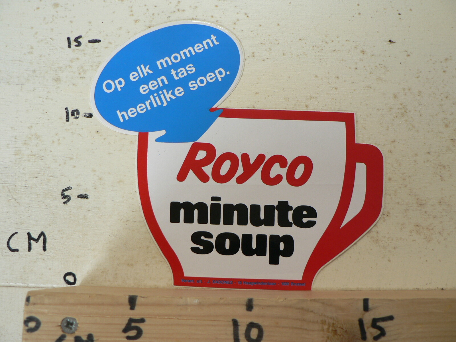 STICKER,DECAL ROYCO MINUTE SOUP OP ELK MOMENT EEN TAS SOEP RARE VINTAGE ...