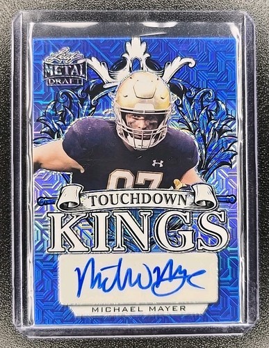 🏈2022 Leaf Metal Draft Michael Mayer Touchdown Kings Auto Blue 4/15 ...