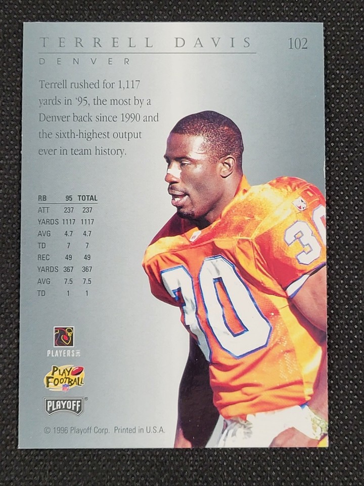 1996 Playoff Trophy Contenders Terrell Davis Rookie #102 | eBay
