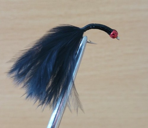 3 STALKING BUG BLACK RED BEAD, BLACK TAIL BUZZER TROUT FLIES Fly ...