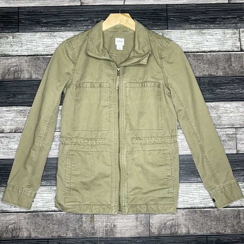 J Crew Utility Jacket Womens Size XXS Green Canvas Cotton Pockets Adult ...