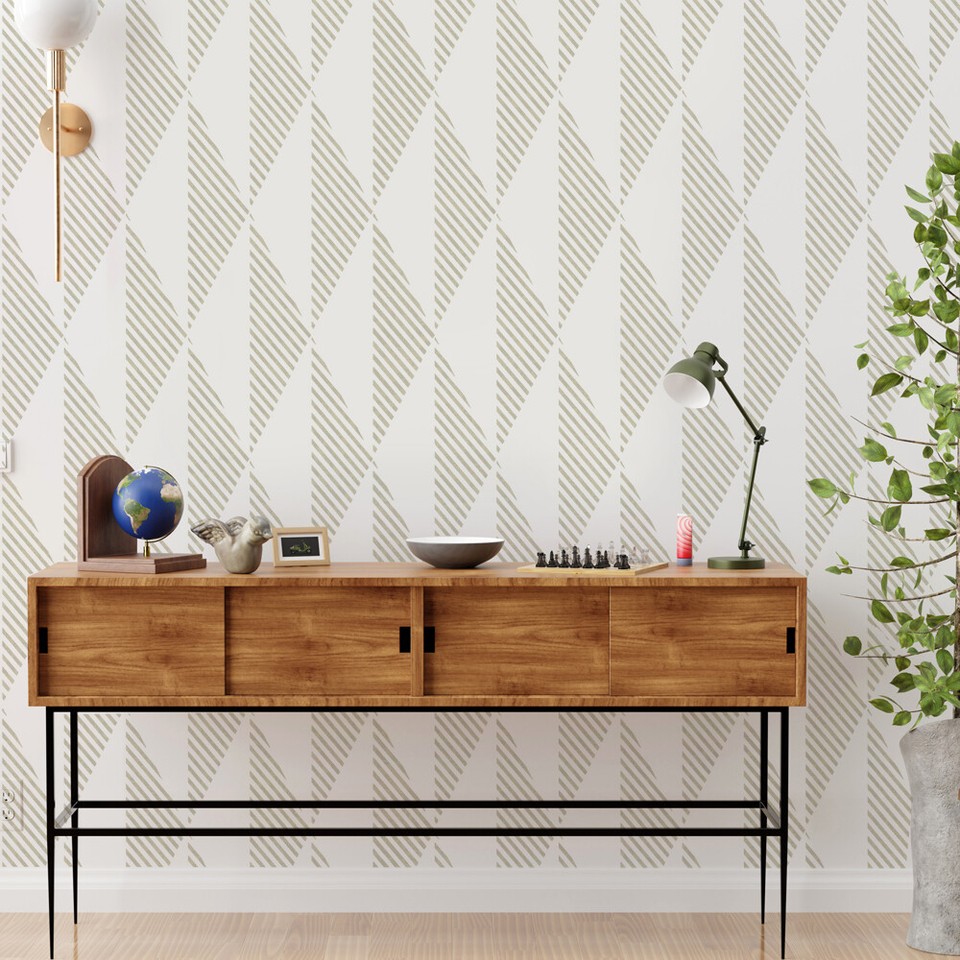 SHADOW DIAMONDS Abstract Geometric Shapes Wall Stencil, Minimalist ...