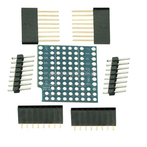 ProtoBoard Shield for WeMos D1 mini double sided perf board Arduino ...