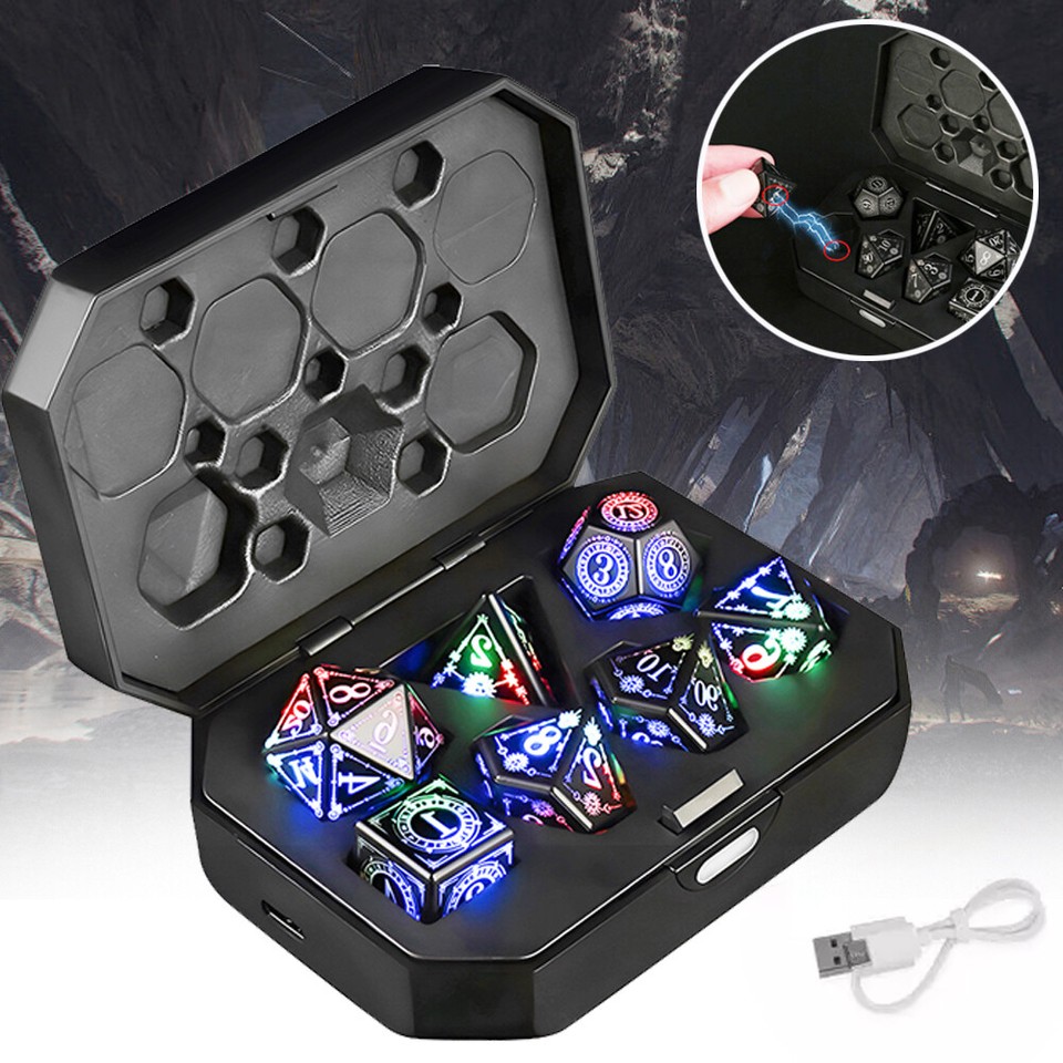 Light Up LED Dice Set Shake To Glowing DND Dice For Role Playing ...
