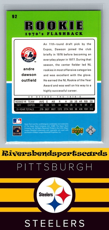 2001 Upper Deck Decade 1970's #92 Andre Dawson | eBay