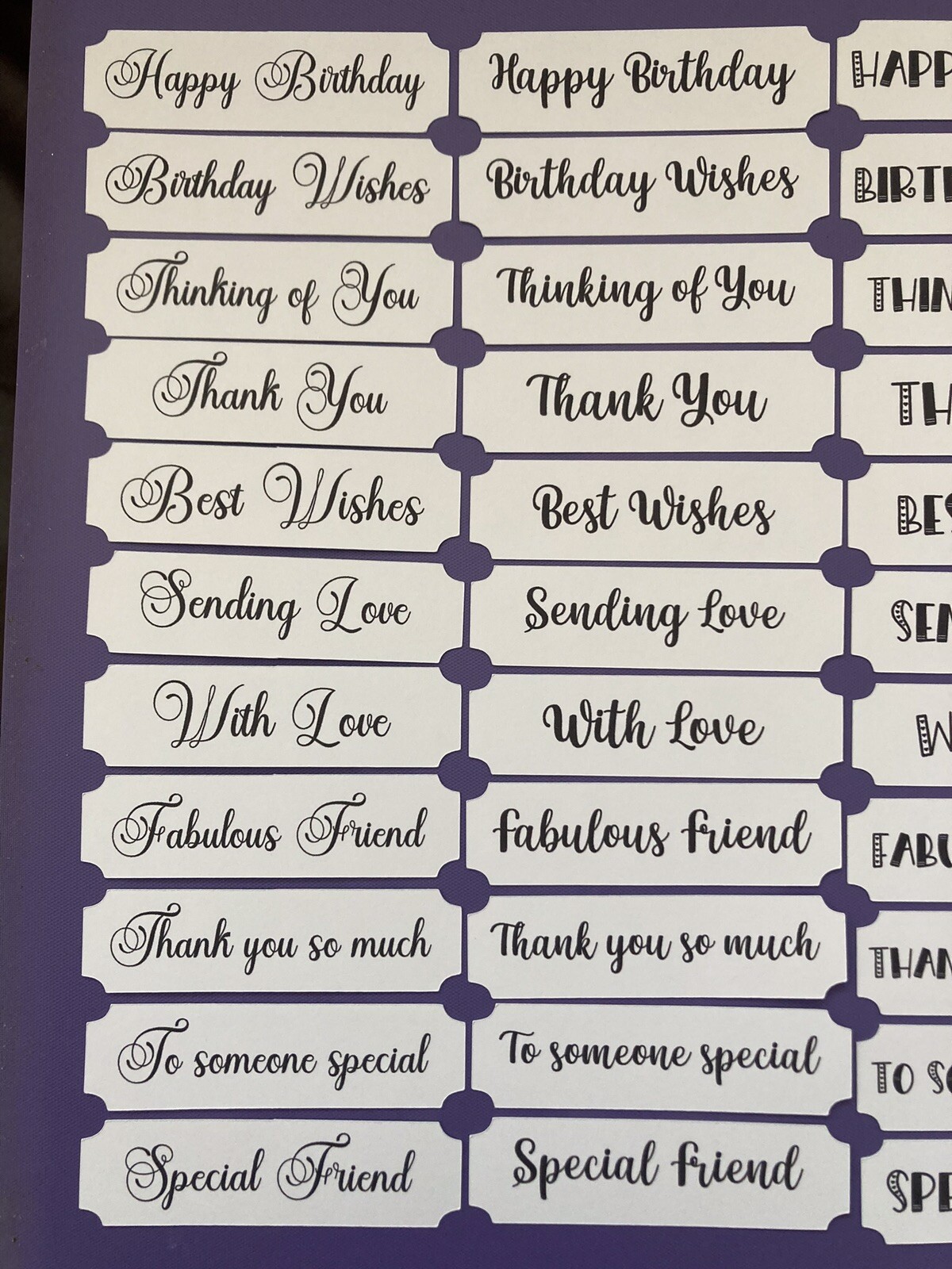 Card Making Sentiments Embellishments Card Making Toppers Banners Mixed ...