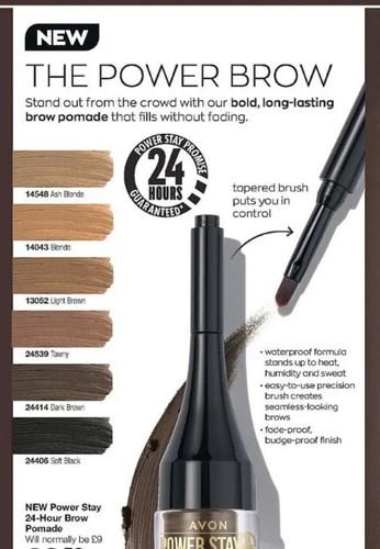 Avon Power Stay 24 Hour Brow Pomade, Choose your Shade, Brand New ...