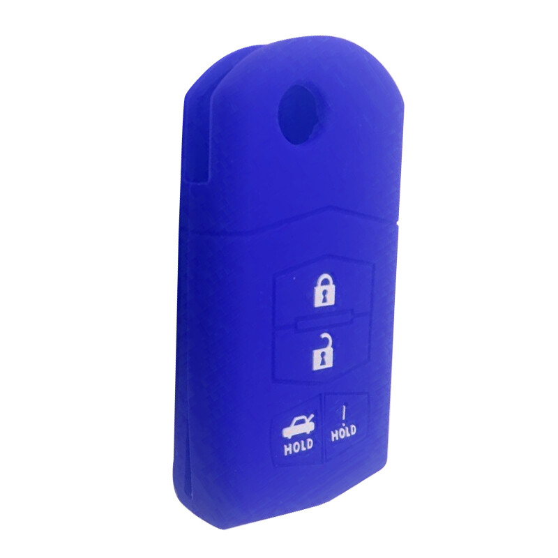 Blue 4 Buttons Remote Key Fob Cover Case Fit For Mazda 3 6 RX-8 MX-5 ...